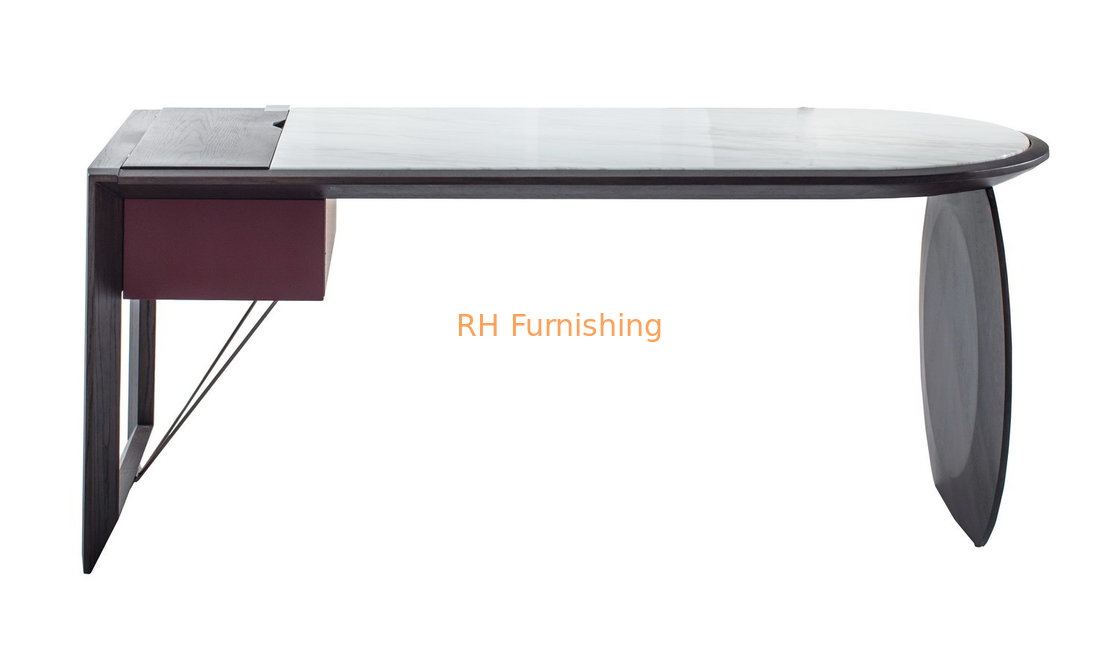 Italy designer furniture of Writing desk table Home office furniture Study room Reading table used Oak wood with marble supplier