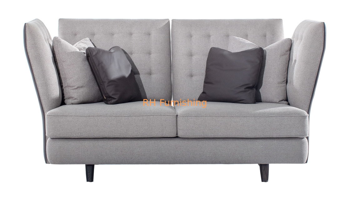 1+2+3 Luxury Sofa set in Villa house living room furniture by Italy design used Fabric cushion with Leather upholsterd supplier