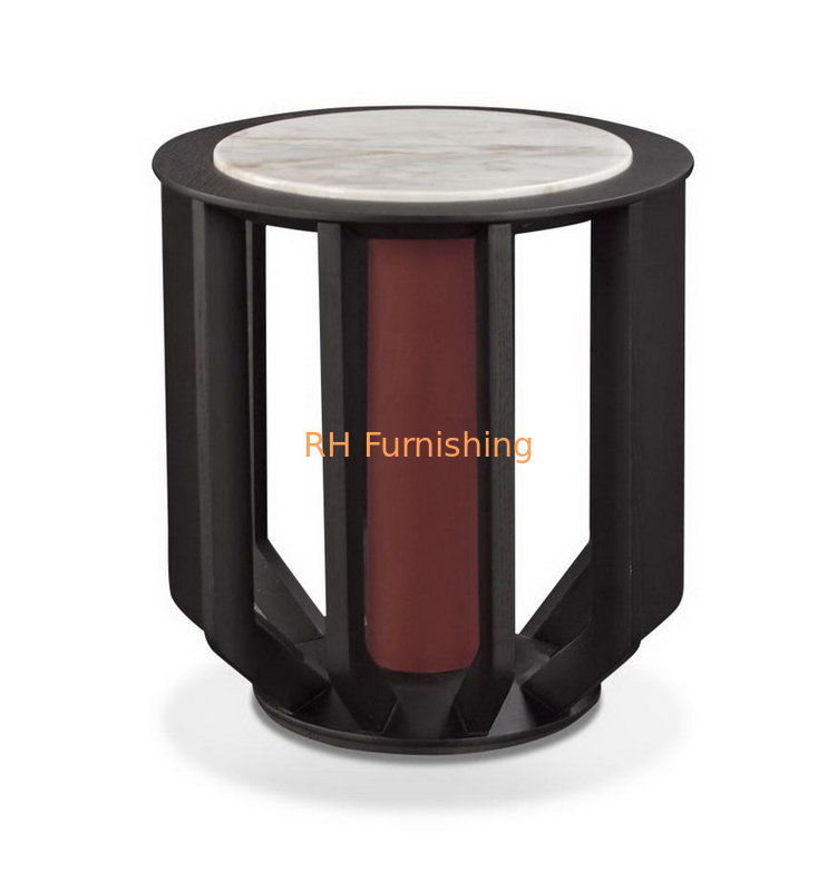 Itlay Minimalist design furniture made fron China factory by Oak wood in Red PU painting with Stone Cocktail table supplier