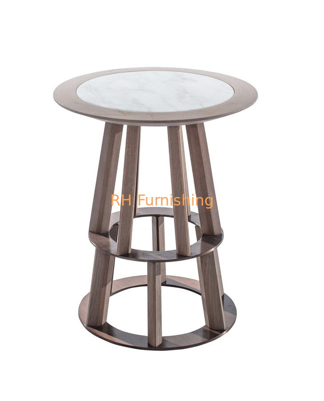Tall end table for Living room sofa side used with glossy steel frame and White snow marble in Itlay Minimalist design supplier