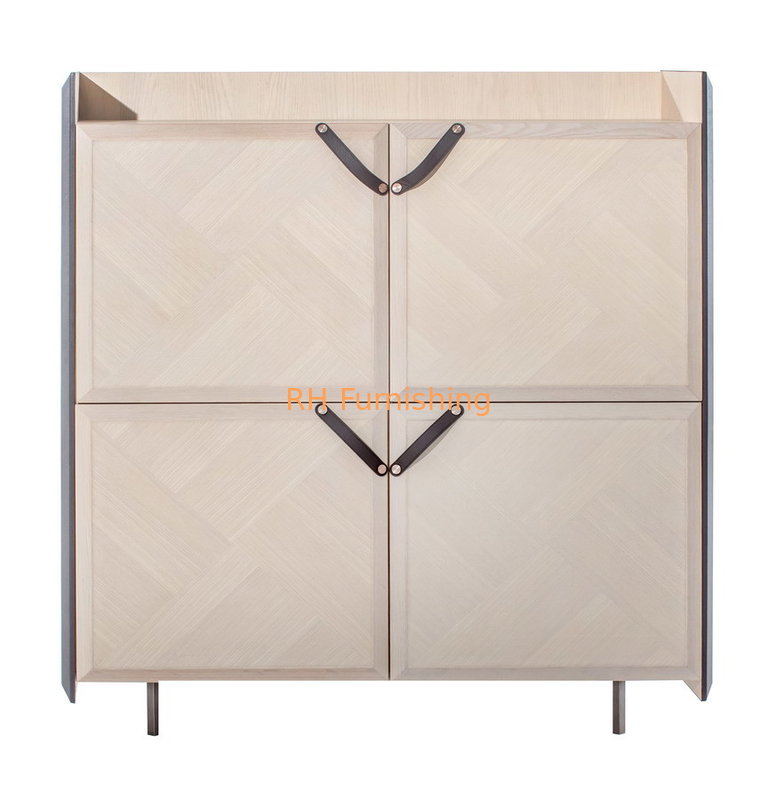 Hotel Dining Lobby Furniture For Buffet Cabinet In Italy Minimalist Design By Oak Wood Casa Covered Leather In Steel Leg supplier