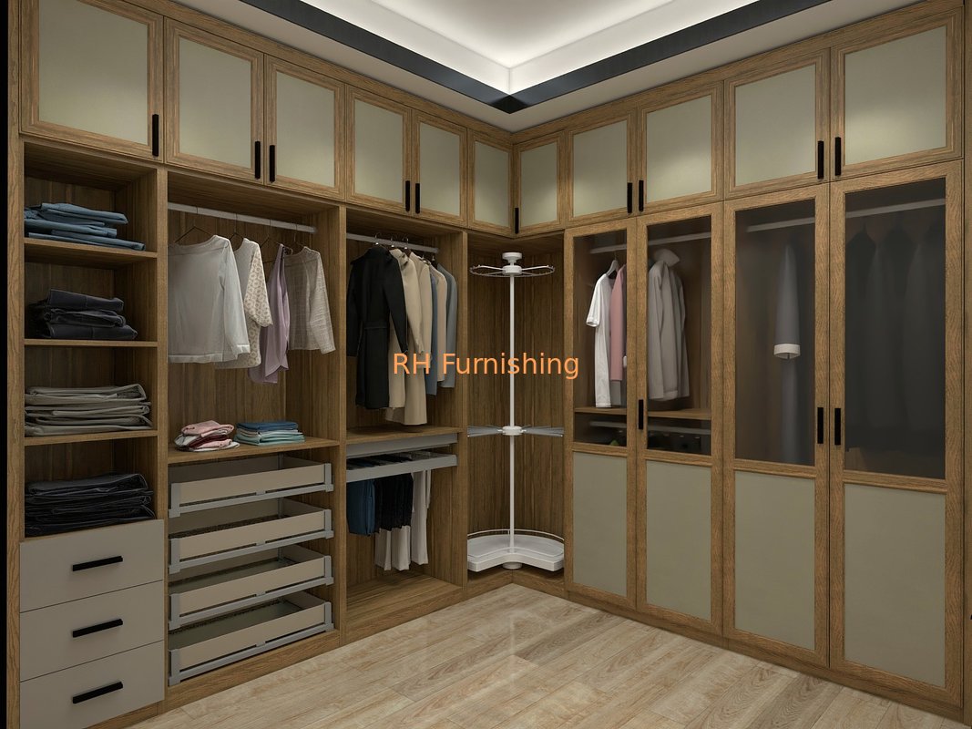Built In Wardrobes Corner Cabinets Storage Closet Factory with drawers and shelves in wall racks for villa fruniture supplier