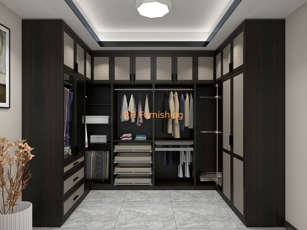 U Wardrobe Closets Modern Cabinets In Wall Mounted Cabinet Tall Showcase With Cloth Hang Racks And Storage Drawers supplier