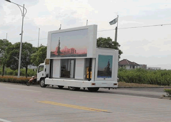 Iron Slim Cabinet Mobile Truck LED Display 6500 Cd/m2 Brightness For Advertising