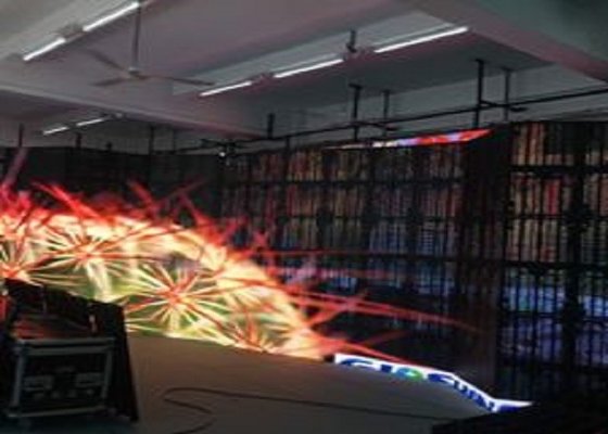 Full Color Transparent LED Mesh Curtain Display 1/8 Scan Driving Way