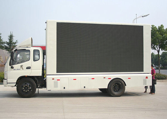 Iron Slim Cabinet Mobile Truck LED Display 6500 Cd/m2 Brightness For Advertising