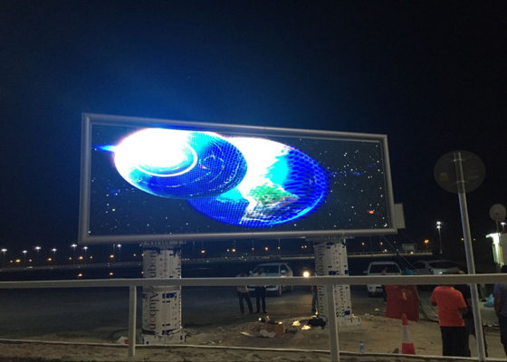 Full Color Fixed LED Display , Double Column P10 Outdoor LED Billboard Display
