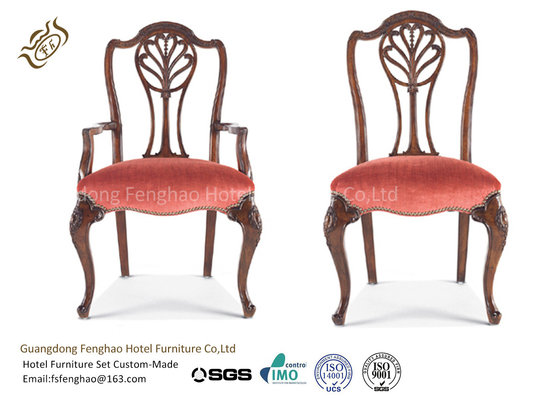 China Antique Wooden Upholstery Fabric Hotel Dining Chairs High Standard Durable supplier