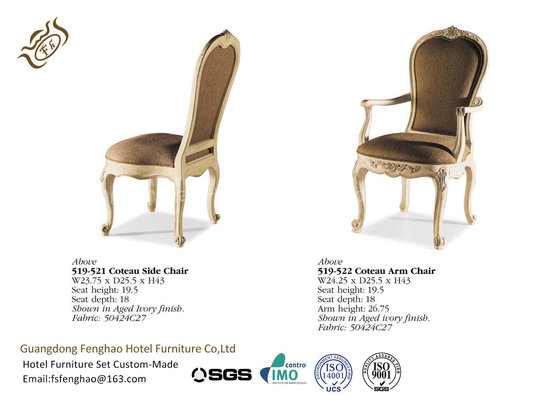 China European Style Armchair Leather Hotel Dining Chairs Carved Wooden Sofa Chair  supplier