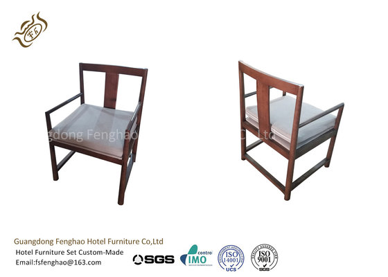 China Back Rest Chinese Side Fabric Dining Chairs Walnut With Armrest supplier