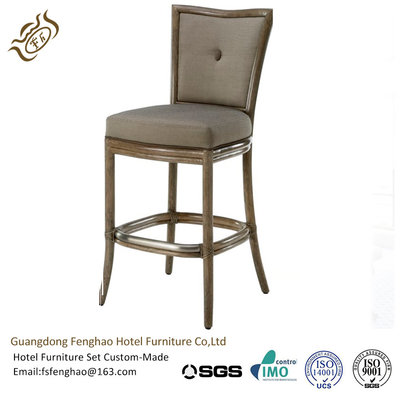 China Square Back Comfortable High Oak Hotel Bar Stools For Restaurant supplier