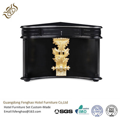 China Unique Wood Console Table Mahogany Finished Half - Circular Carved Painting supplier