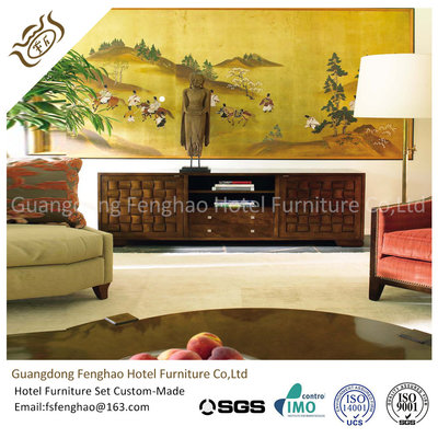 China Villa Walnut Hallway Rustic Wood Console Table TV Cabinet  Handmade Large Size supplier