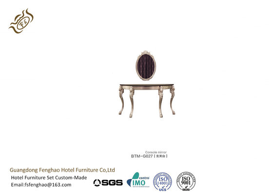 China Deluxe Gold Plated Wooden Belt Mirrored Console Table Hallway Carved supplier