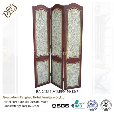China Wood Carving Air Brush Decorative Folding Screens Hotel Tri Fold Privacy Screen supplier