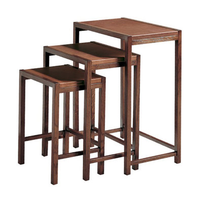 China Dark Walnut Finish Rectangle Top 3 Piece Nesting Tables / Sofa End Tables supplier