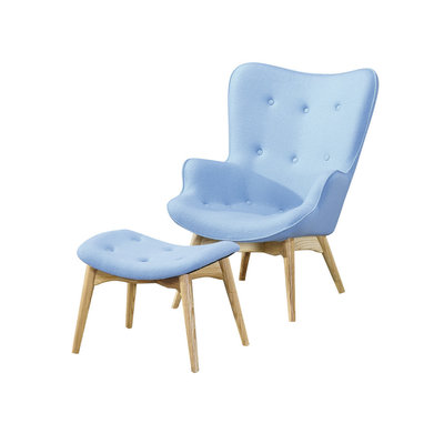 China Nordic Style Fashion Wooden Lounge Leisure Chair Ottoman Upholstered Cushion supplier