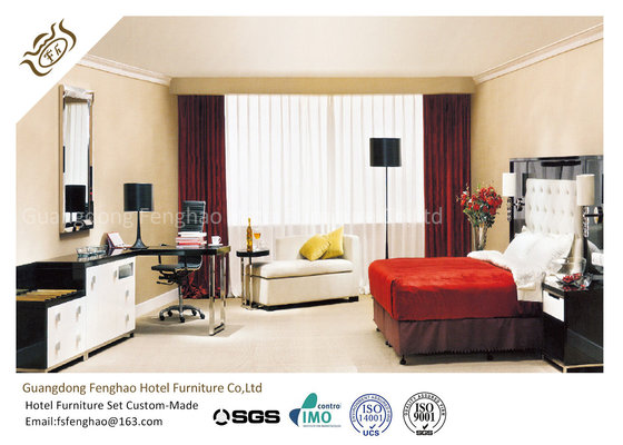China Modern Commercial Hotel Apartment Furniture Sets Plywood Large Size King Bed With Floating Side Table  For Hotel supplier