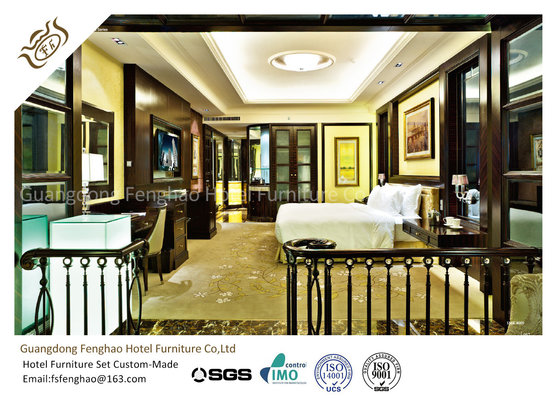 China Luxury Rosewood Veneer Commercial Bedroom Modern Wood 5 Star Holiday Inn Contemporary Elegant  Bedroom Set supplier