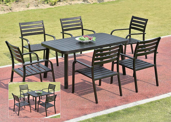 China Garden Metal Dining Set / Cast Aluminum Outdoor Furniture Table And Chair supplier