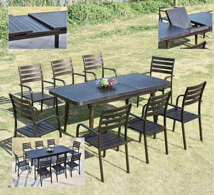 China Leisure  Garden Cast Aluminum 8 Seater Outdoor Furniture Table And Chair Set Garden Furniture supplier