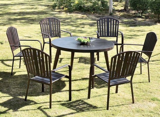 China Leisure Garden Cast Aluminium 6 Seater Outdoor Furniture table and chair set Garden furniture supplier