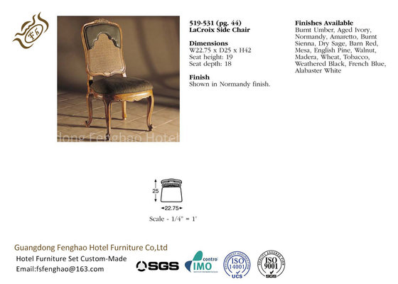 LaCroix Arm Hotel Dining Chairs Leather Solid Wood Carver Armchair supplier