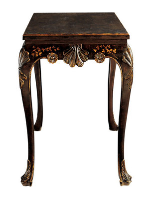 Luxurious Black Wood Console Table For Modern Living Room , Round Console Table supplier