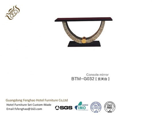 Mahogany High Gloss Veneer Wood Console Table Half Round  For Lobby Corner Table supplier