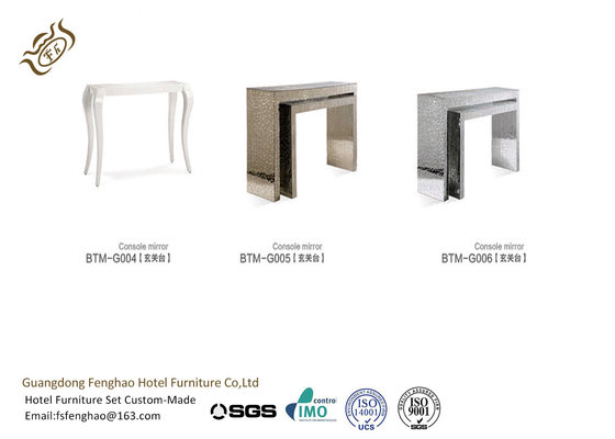 Elegant Crystal Veneer Compact Glass Mirrored Console Table For Hotel Lobby Bedroom supplier