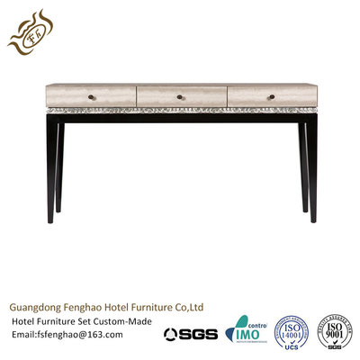 Bedroom Vintage Chic Wood Console Table Tapered Legs With Drawers supplier