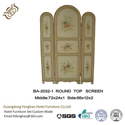 Wood Carving Air Brush Decorative Folding Screens Hotel Tri Fold Privacy Screen supplier