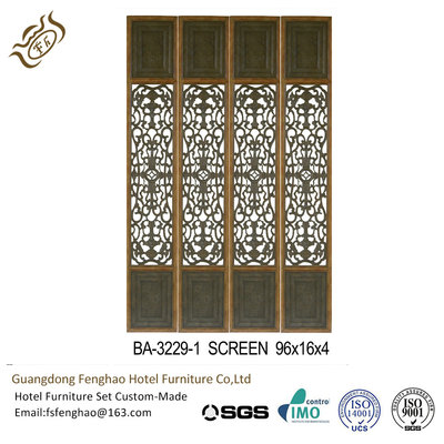 Soild Wood Decorative Folding Screens Unique Carving Hollow Out Screen supplier