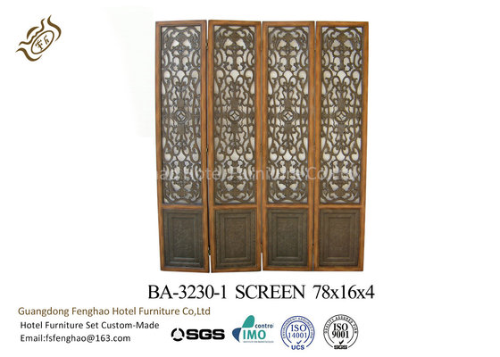 Soild Wood Decorative Folding Screens Unique Carving Hollow Out Screen supplier