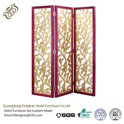 Aluminum Folding Partition Screens Hinges Solid Wood 3 Panel Room Divider supplier