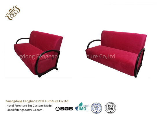 Red Color Hotel Room Sofa Apartment Fabric / Leather Simple Leisure Sofa supplier