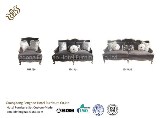 Luxury Streamline Fabric Hotel Room Sofa For Lobby French Style supplier