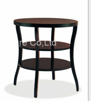 Round Three Tiered Countertop Modern Wood Coffee Table / Sofa End Tables supplier