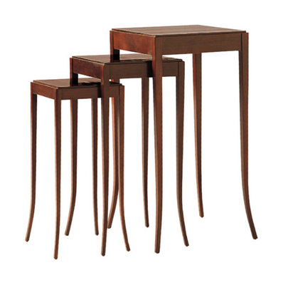Dark Walnut Finish Rectangle Top 3 Piece Nesting Tables / Sofa End Tables supplier