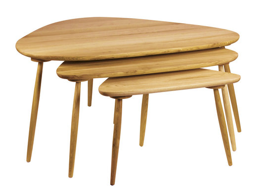 Solid Wood Nesting Side Coffee Table Irregularity Top Rustic Nesting Tables supplier