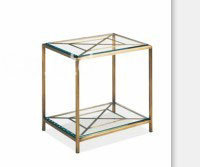 Stainless Steel Gilding Glass Top Coffee Table French Elegant supplier