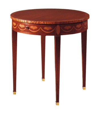 Antique Oak Wood Round Side Coffee Table For Hotel , 120 Cm Hand Carved supplier