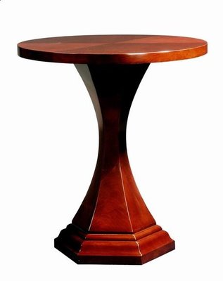 Antique Oak Wood Round Side Coffee Table For Hotel , 120 Cm Hand Carved supplier