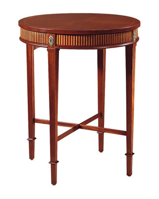 Antique Oak Wood Round Side Coffee Table For Hotel , 120 Cm Hand Carved supplier