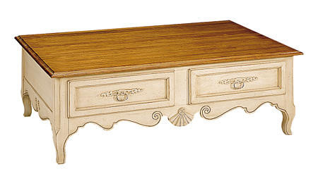 Oak Wood Hand Carved Flower Gilding Hotel Coffee Table / Modern End Tables supplier