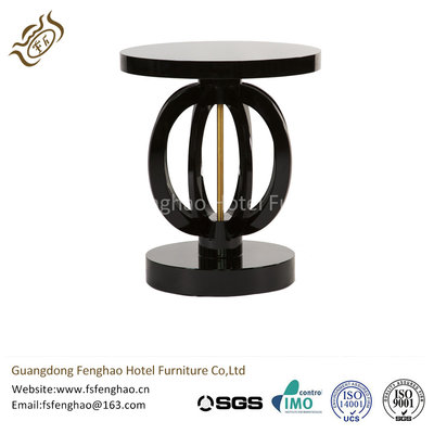 Hotel Round Top High Gloss Paint Side Coffee Table with Ash Wood supplier