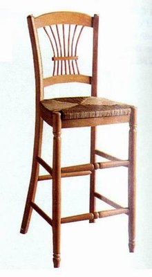 Antique Oak Wood Square Cushion Hotel Bar Stools With Round Back supplier