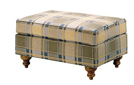 Modern Comfortable Tartan Fabric Leisure Chair Ottoman Wood Frame supplier