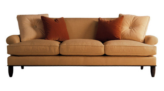Leisure Khaki Fabric Vintage Sofa Wood Frame For Living Room 3 Seater supplier