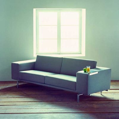 Hotel Living Room Pu Leather Sofa / Professional Modern 2 Seater Sofa supplier